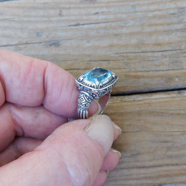 Beautiful Blue Topaz Ring Made in Sterling Silver - Etsy