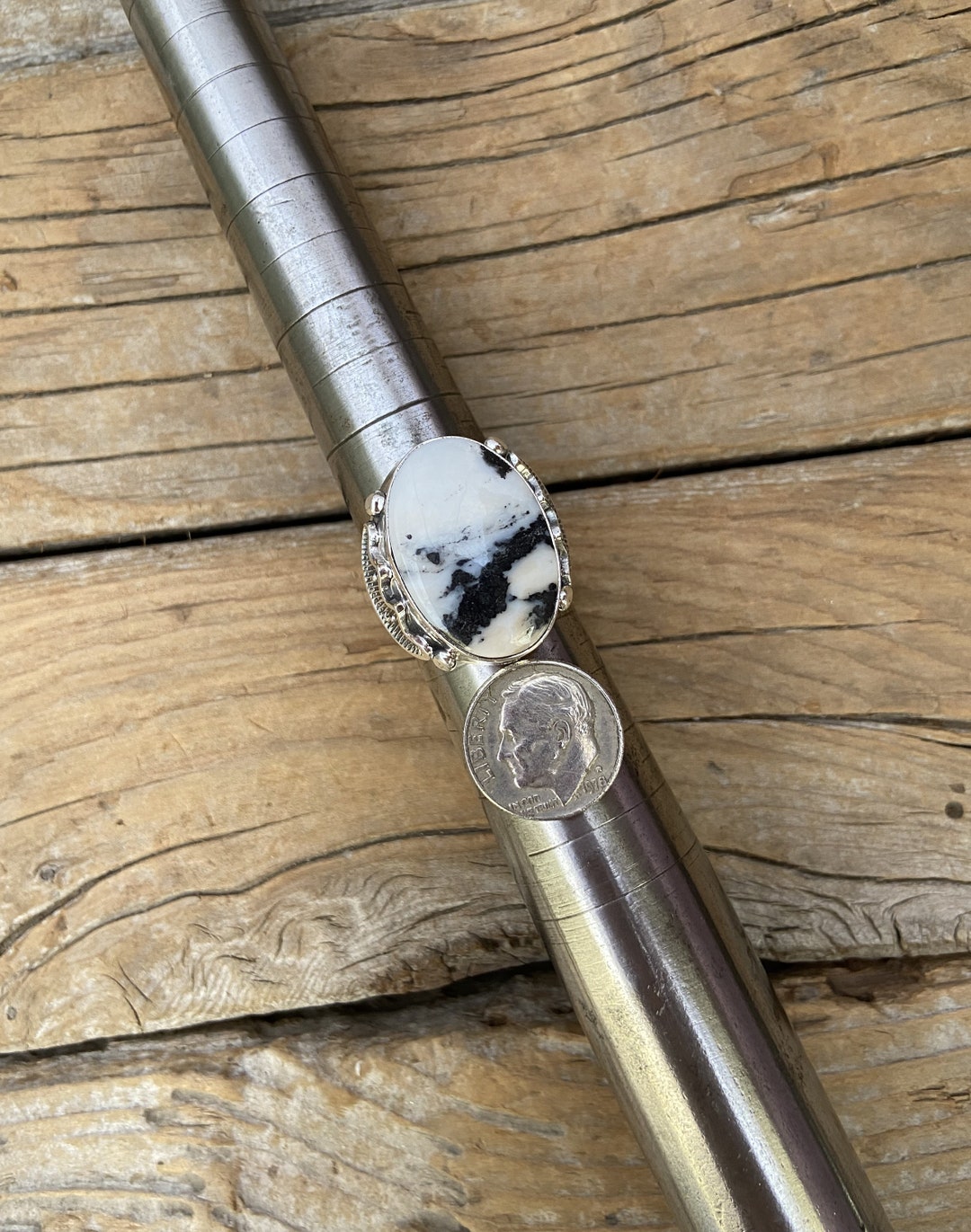 Beautiful Men's White Buffalo Ring Handmade and Signed in Sterling ...