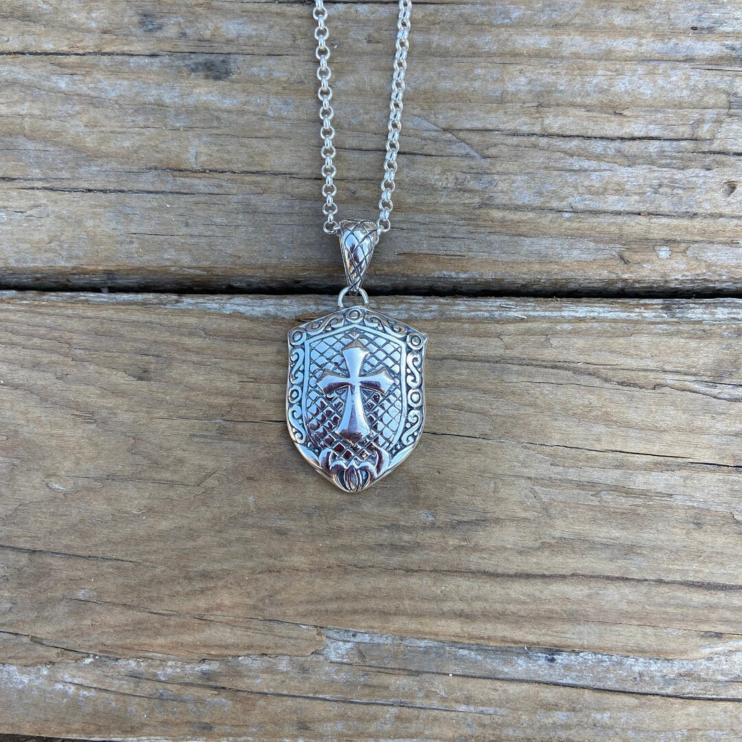 Beautiful Medieval Style Heraldic Cross Necklace Handmade in Sterling ...