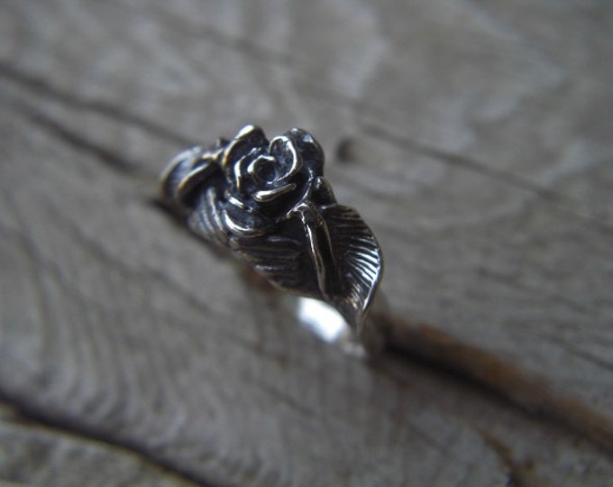 Rose Ring in Sterling Silver - Etsy