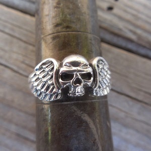 Winged Skull Ring Handmade in Sterling Silver - Etsy