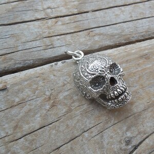 Sugar Skull Pendant Handmade in Sterling Silver 925 - Etsy