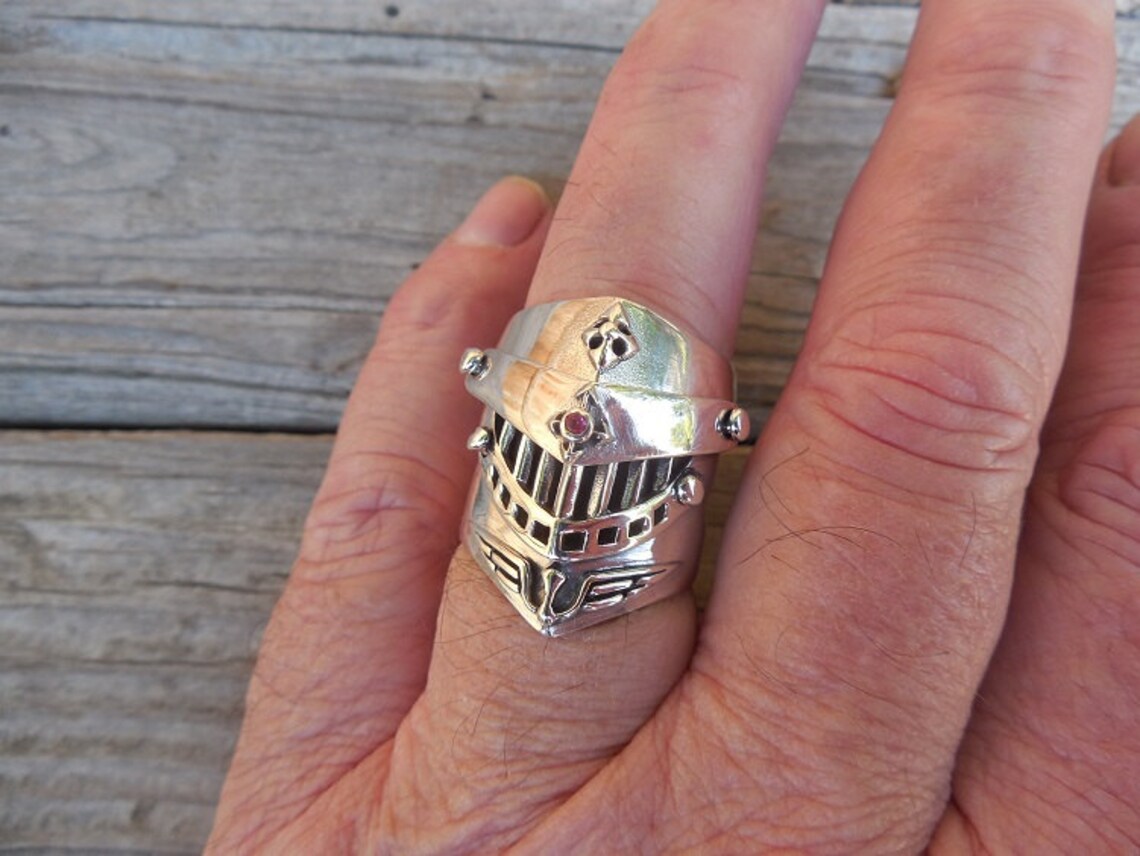 Medieval Warriors Armet (helmet) Ring Handmade in Sterling Silver - Etsy