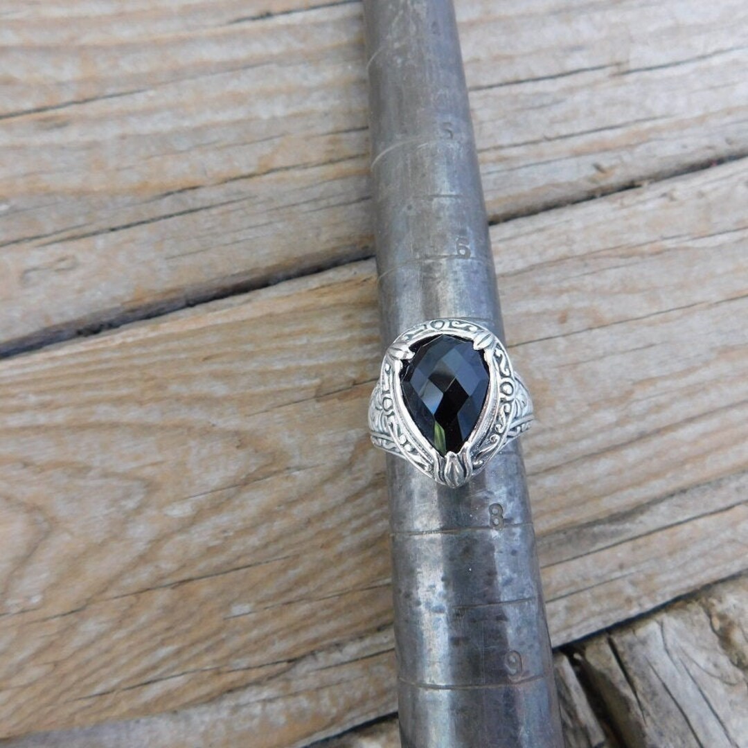 Belle bague en onyx noir faite à la main en argent sterling 925 - Etsy ...