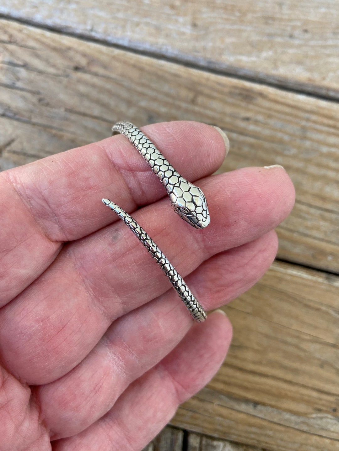 Snake Cuff Bracelet Handmade in Sterling Silver 925 - Etsy