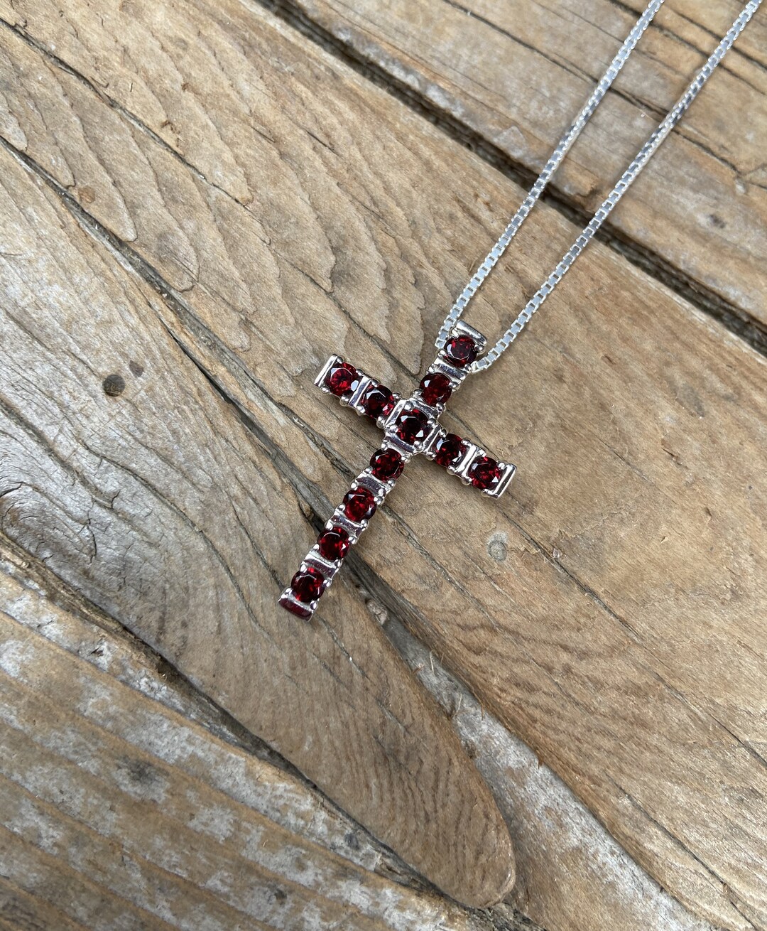 Beautiful Garnet Cross Necklace With Beautiful Deep Red Garnet - Etsy ...