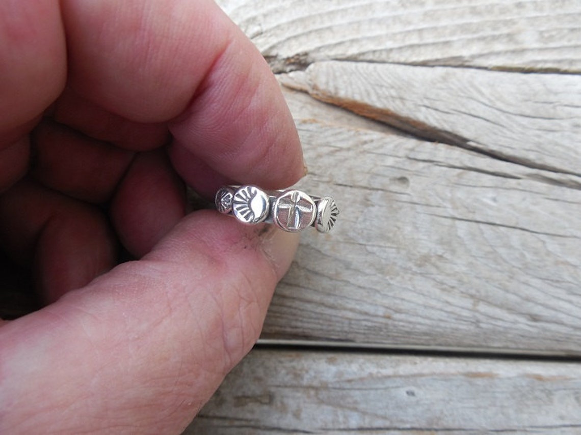 Stamped Ring Handmade in Sterling Silver - Etsy