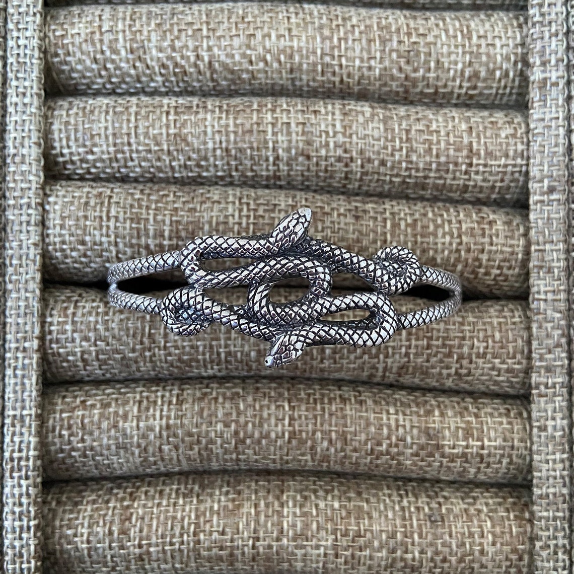 Beautiful Double Snake Cuff Bracelet Handmade in Sterling - Etsy
