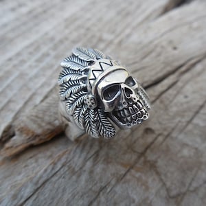 Indian Skull Ring Handmade in Sterling Silver - Etsy