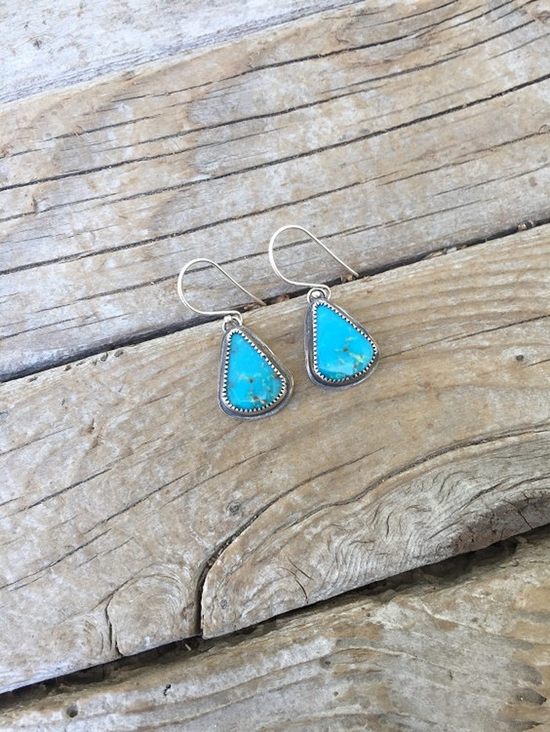 Turquoise Earrings Handmade in Sterling Silver 925 With Turquoise ...