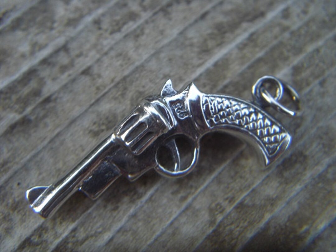 Revolver Pendant Handmade in Sterling Silver - Etsy