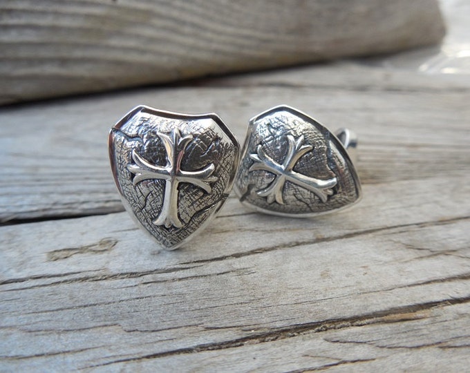 Medieval Shield Cufflinks Handmade in Sterling Silver 925 - Etsy