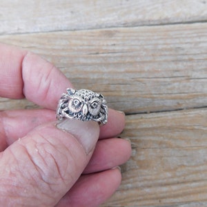 Owl Ring Handmade in Sterling Silver 925 With Great Detail - Etsy