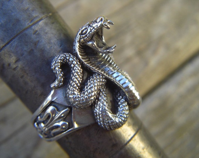 Large Cobra Ring in Sterling Silver - Etsy
