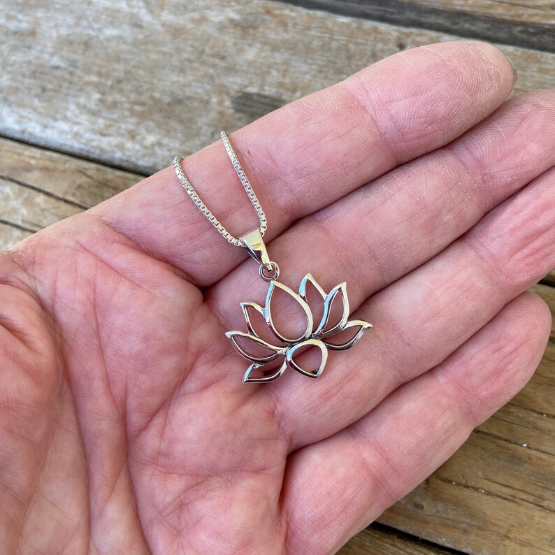 Lotus Flower Necklace Handmade in Sterling Silver 925 - Etsy