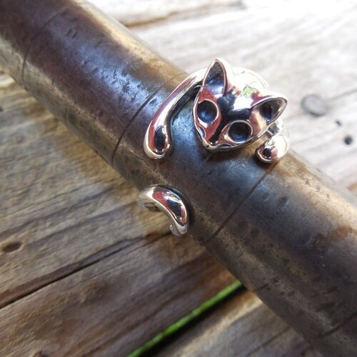 Adjustable Cat Ring Handmade in Sterling Silver 925 - Etsy