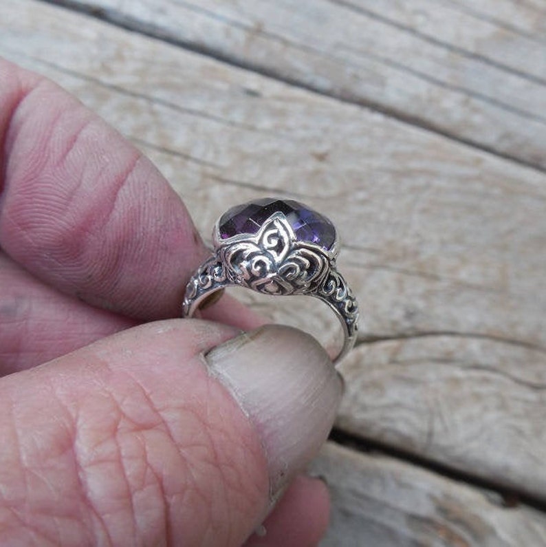 Beautiful Deep Purple Amethyst Ring Handmade in Sterling Silver - Etsy