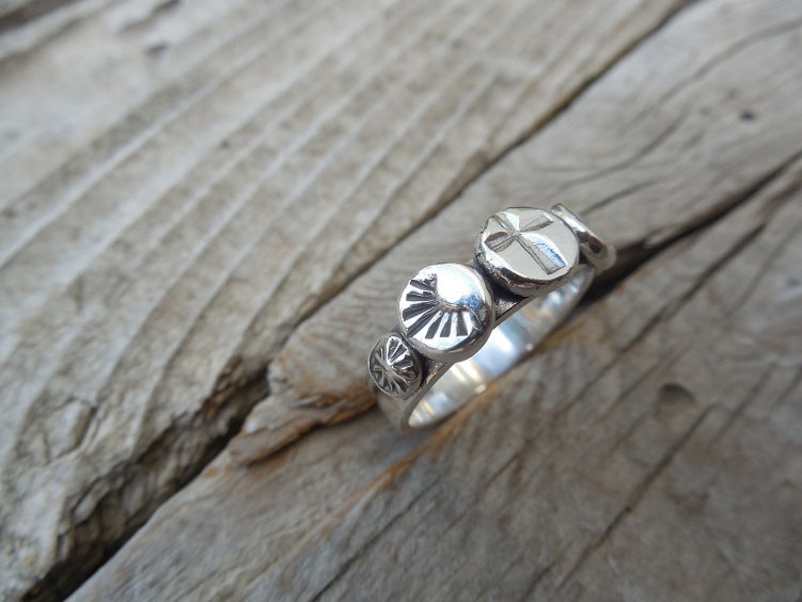 Stamped Ring Handmade in Sterling Silver - Etsy