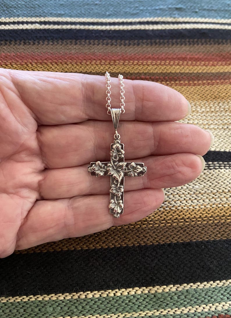 Gorgeous Cross Necklace Handmade in Sterling Silver With Beautiful ...
