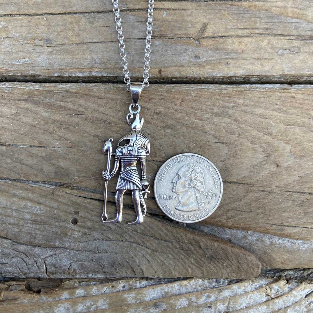 ON SALE Thoth, the Egyptian God Necklace Handmade and Antiqued in ...