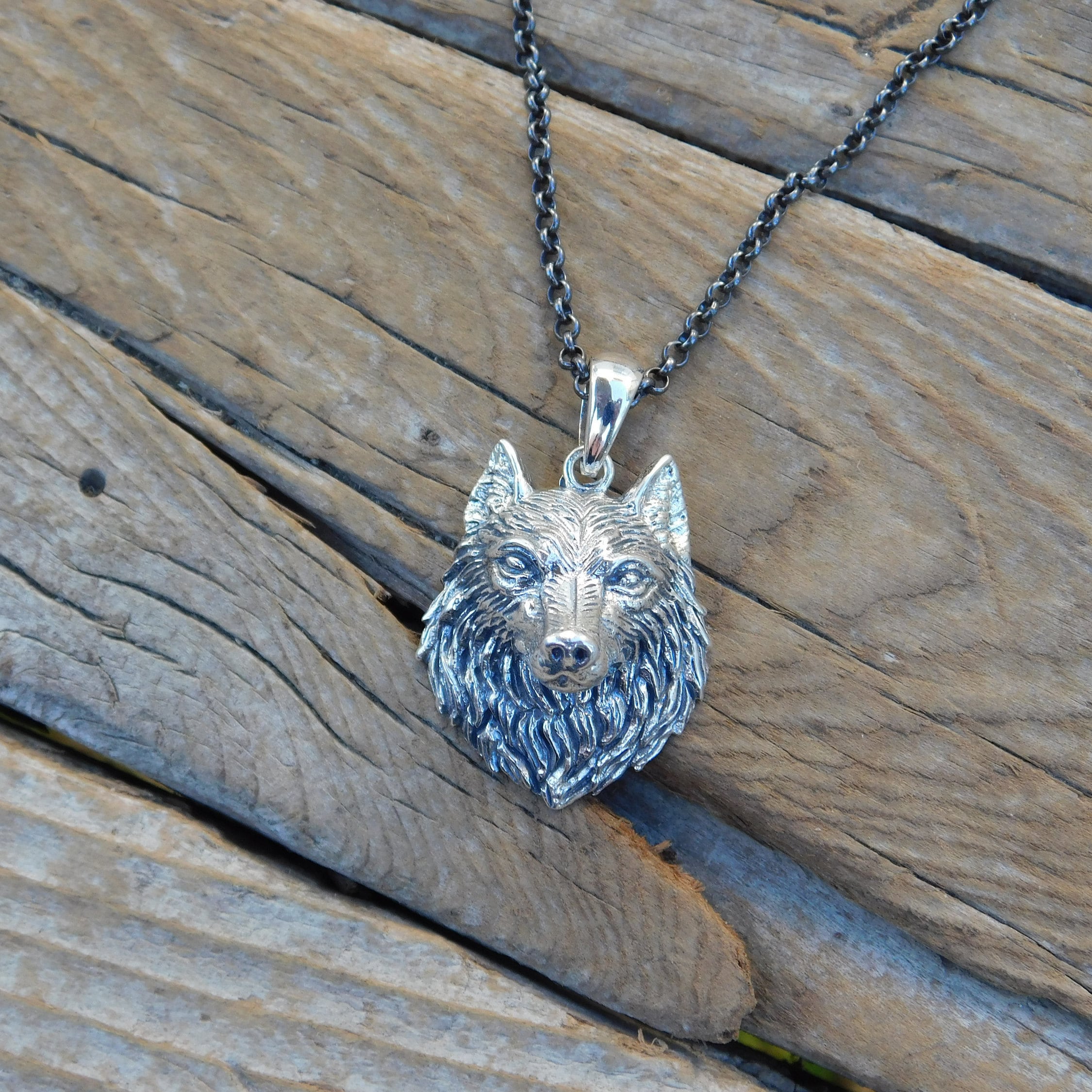 Wolf Necklace Handmade in Sterling Silver 925 - Etsy