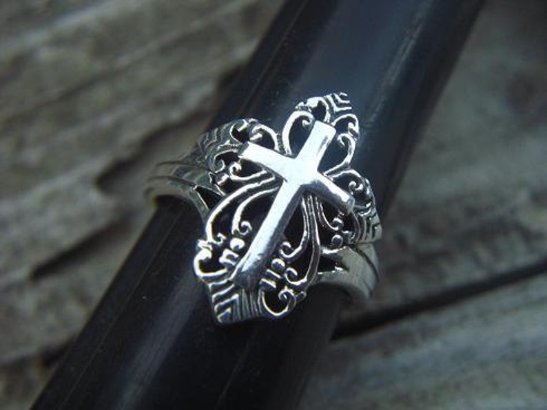Beautiful Handmade Sterling Silver Cross Ring - Etsy