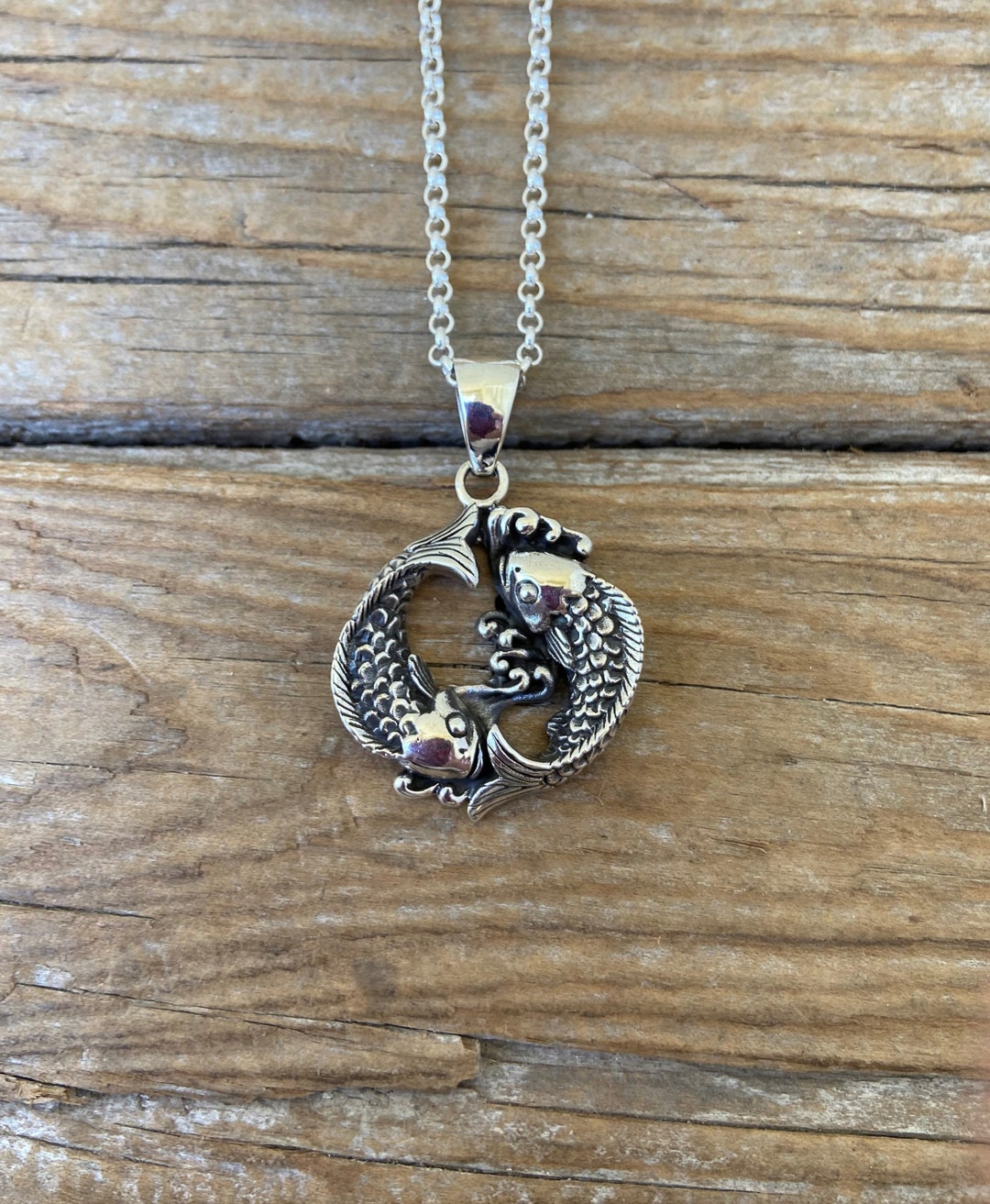 Koi Necklace Handmade in Sterling Silver 925 With Great Detail - Etsy