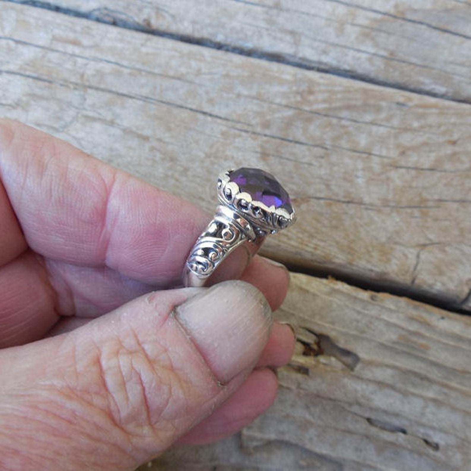 Beautiful Amethyst Ring Handmade in Sterling Silver 925 - Etsy