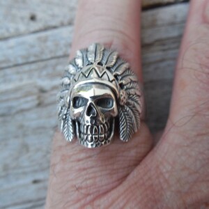 Indian Skull Ring Handmade in Sterling Silver - Etsy