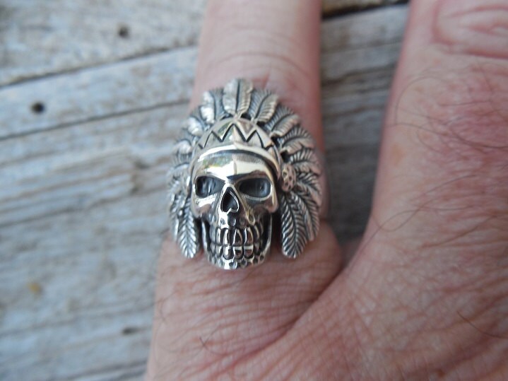 Indian Skull Ring Handmade in Sterling Silver - Etsy