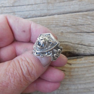 Lion Rings in Sterling Silver 925 With Peridot Stones in the Eyes - Etsy