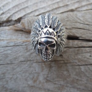 Indian Skull Ring Handmade in Sterling Silver - Etsy