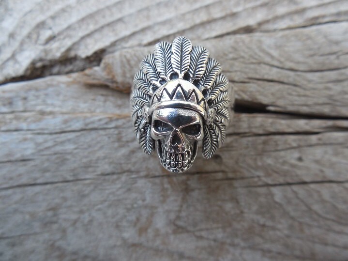 Indian Skull Ring Handmade in Sterling Silver - Etsy