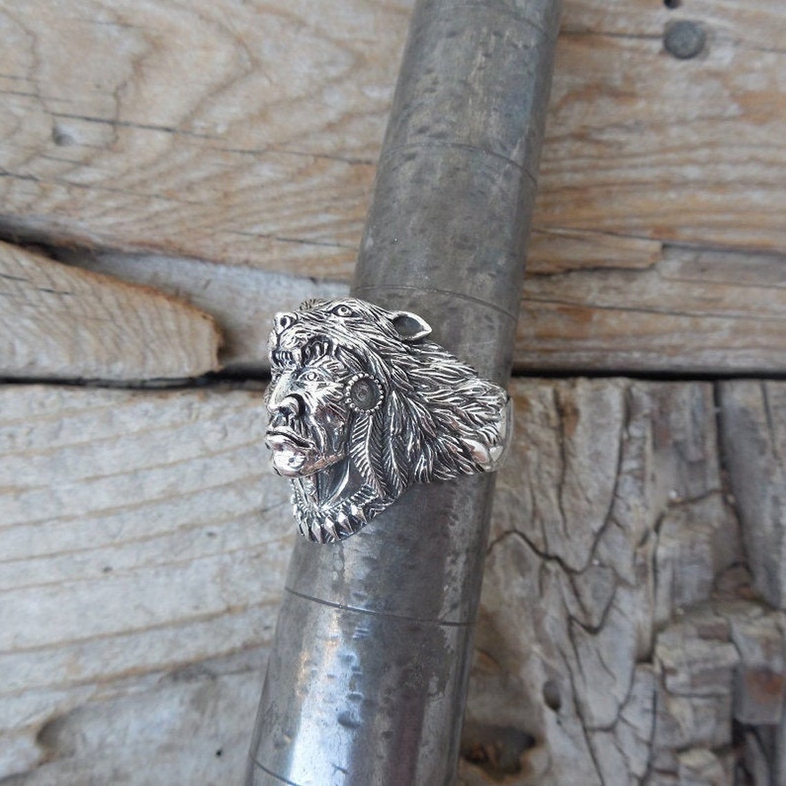 Indian Hunter Ring Handmade in Sterling Silver 925 - Etsy