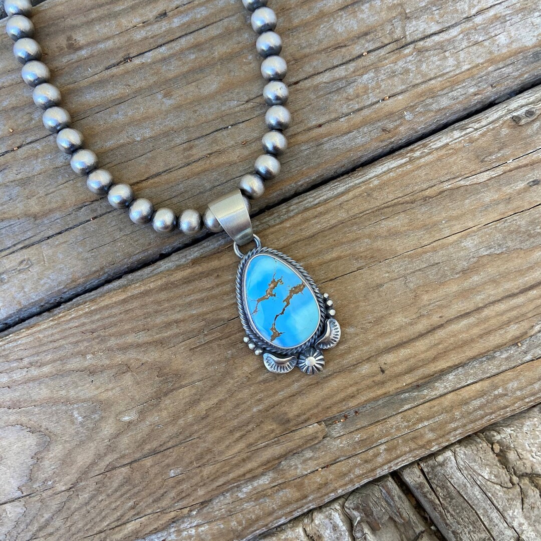 Gorgeous Turquoise Necklace Handmade and Signed in Sterling Silver With ...