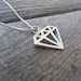 Diamond Shape Necklace Handmade in Sterling Silver 925 - Etsy