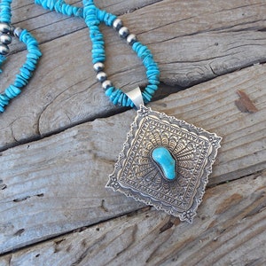 Beautiful Large Turquoise Pendant Handmade and Signed by - Etsy