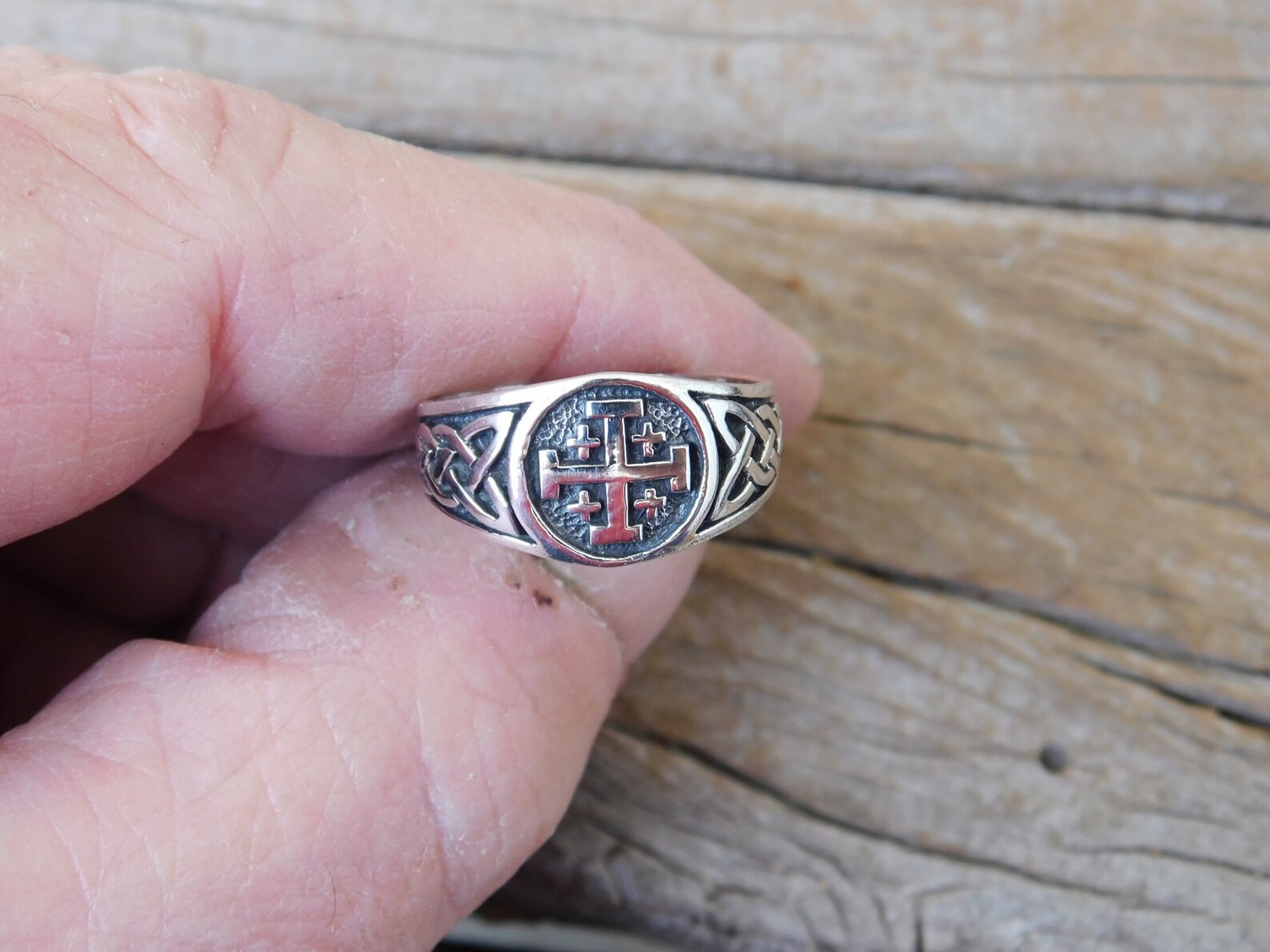 Jerusalem Cross Band With Celtic Knots on the Sides Handmade - Etsy