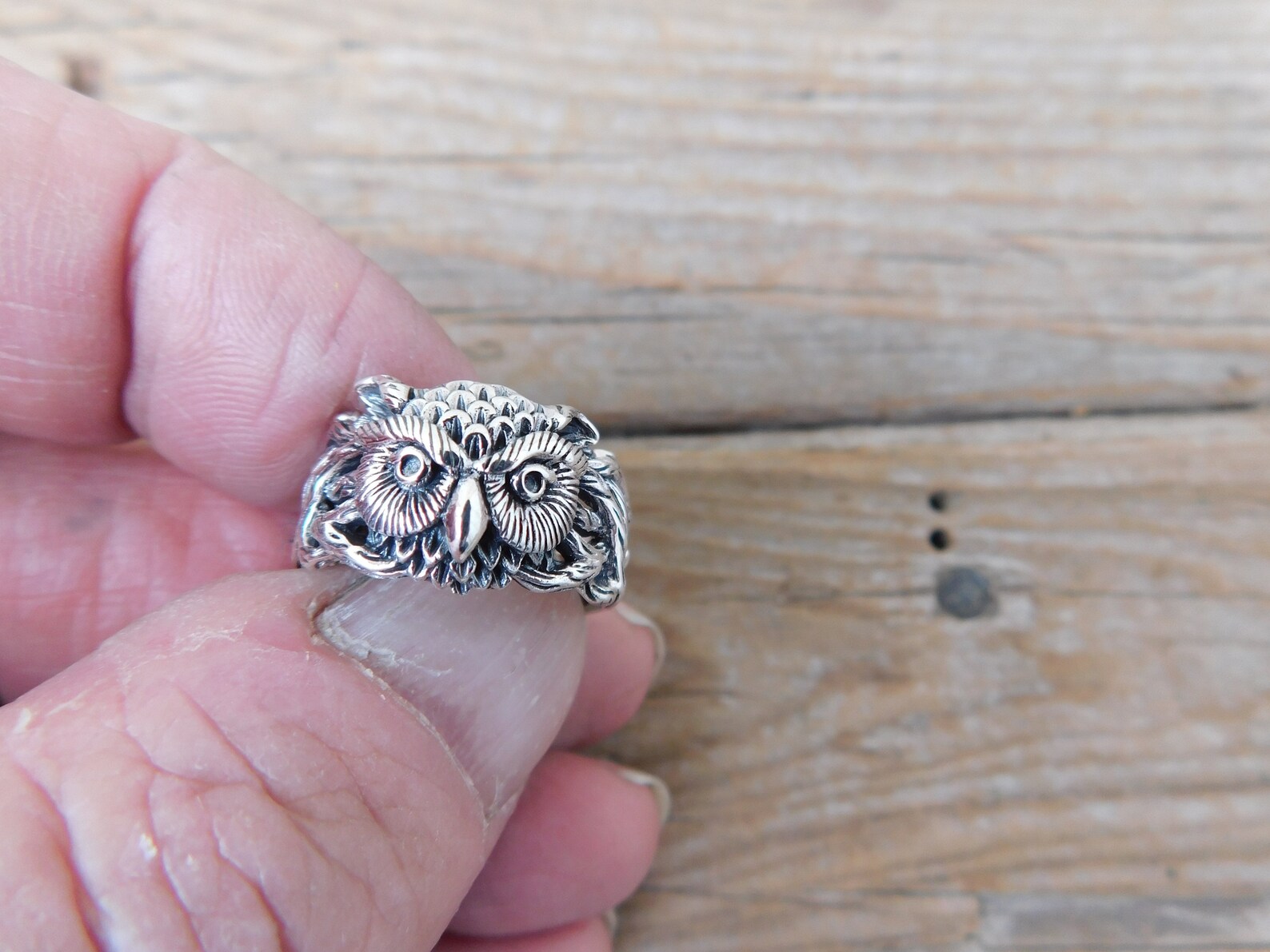 Owl Ring Handmade in Sterling Silver 925 With Great Detail - Etsy