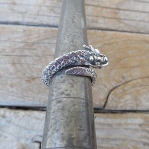Heavy Adjustable Dragon Ring Handmade in Sterling Silver 925 - Etsy