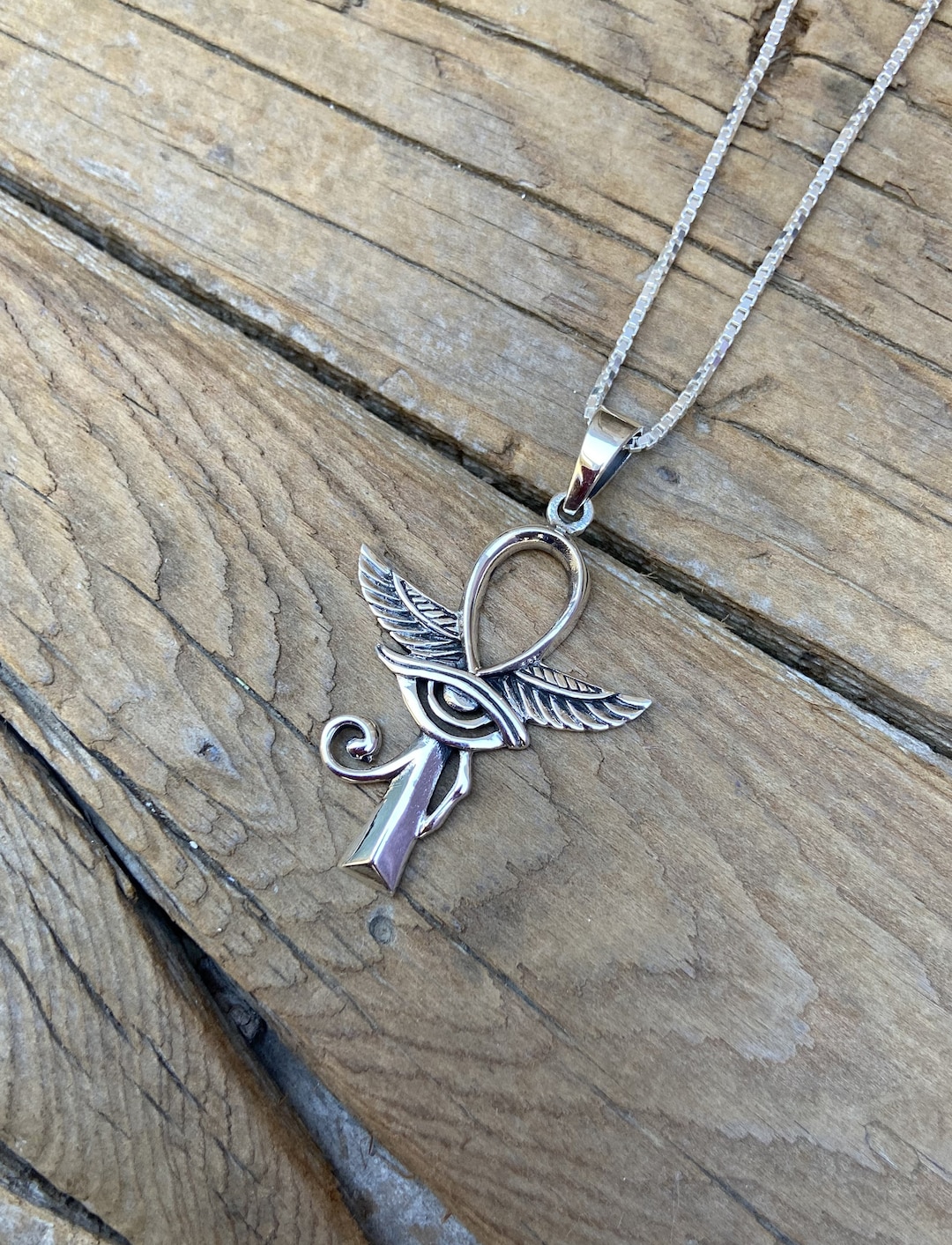 Beautiful Ankh Necklace With the Eye of Ra Handmade in Sterling Silver ...