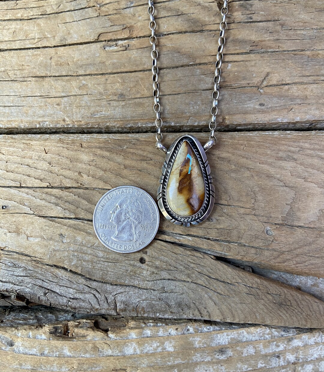 Beautiful Royston Turquoise Necklace Handmade and Signed in Sterling ...