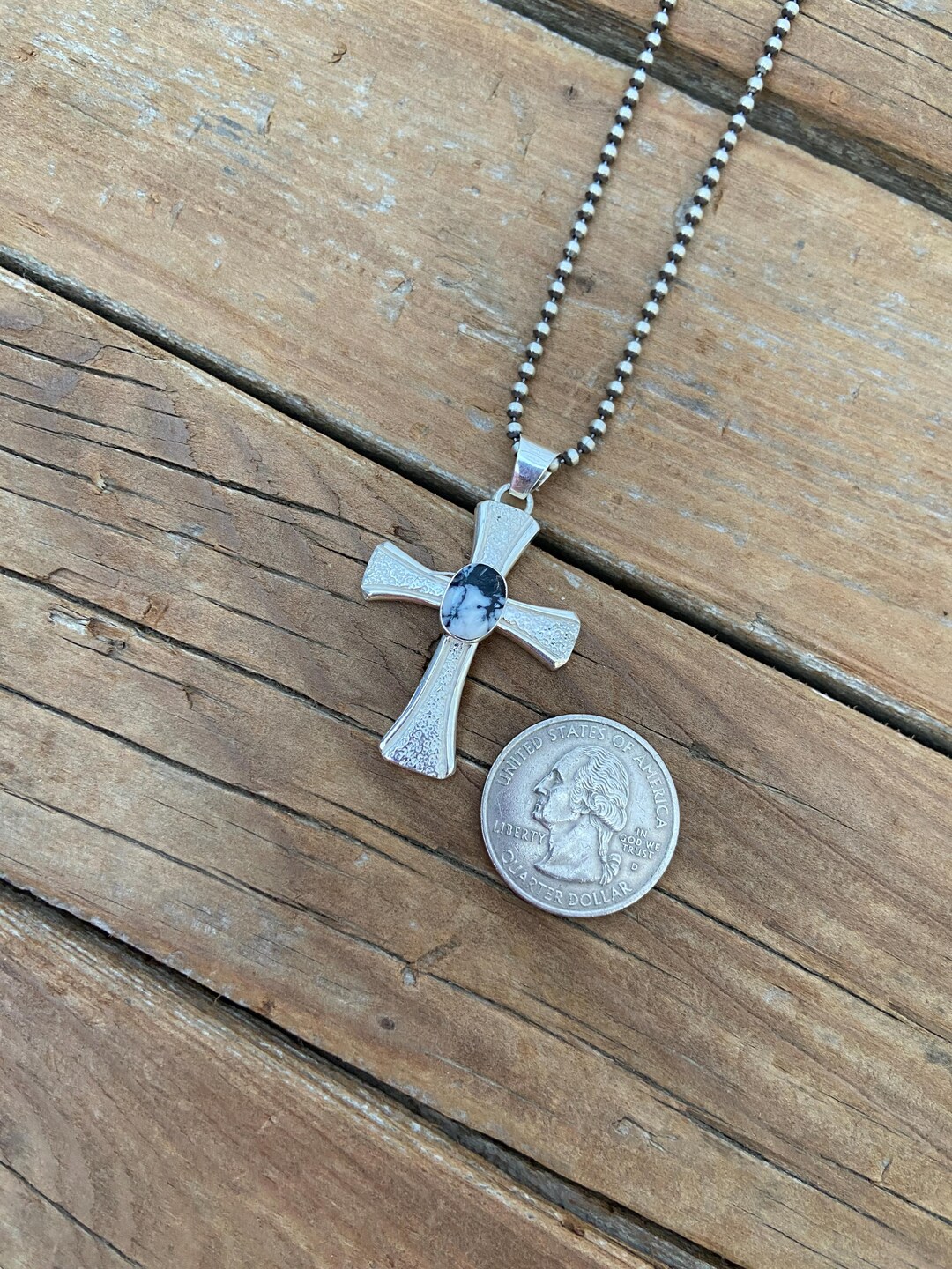 White Buffalo Cross Handmade in Sterling Silver With a White Buffalo ...