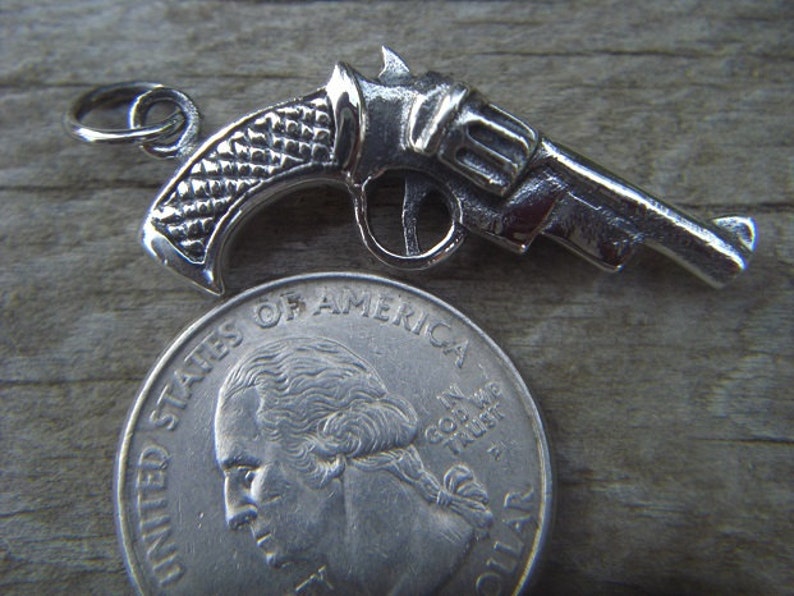 Revolver Pendant Handmade in Sterling Silver - Etsy