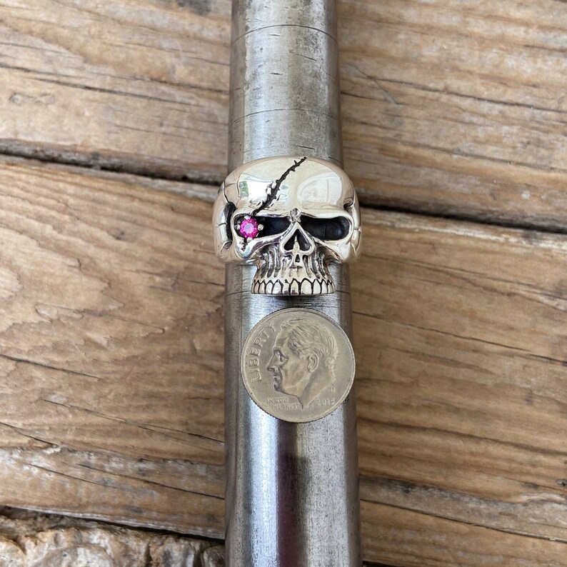 Skull Ring in Sterling Silver - Etsy