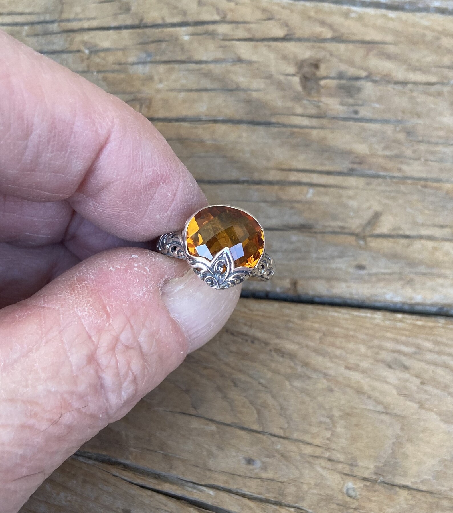 Madeira Citrine Ring Handmade in Sterling Silver 925 - Etsy