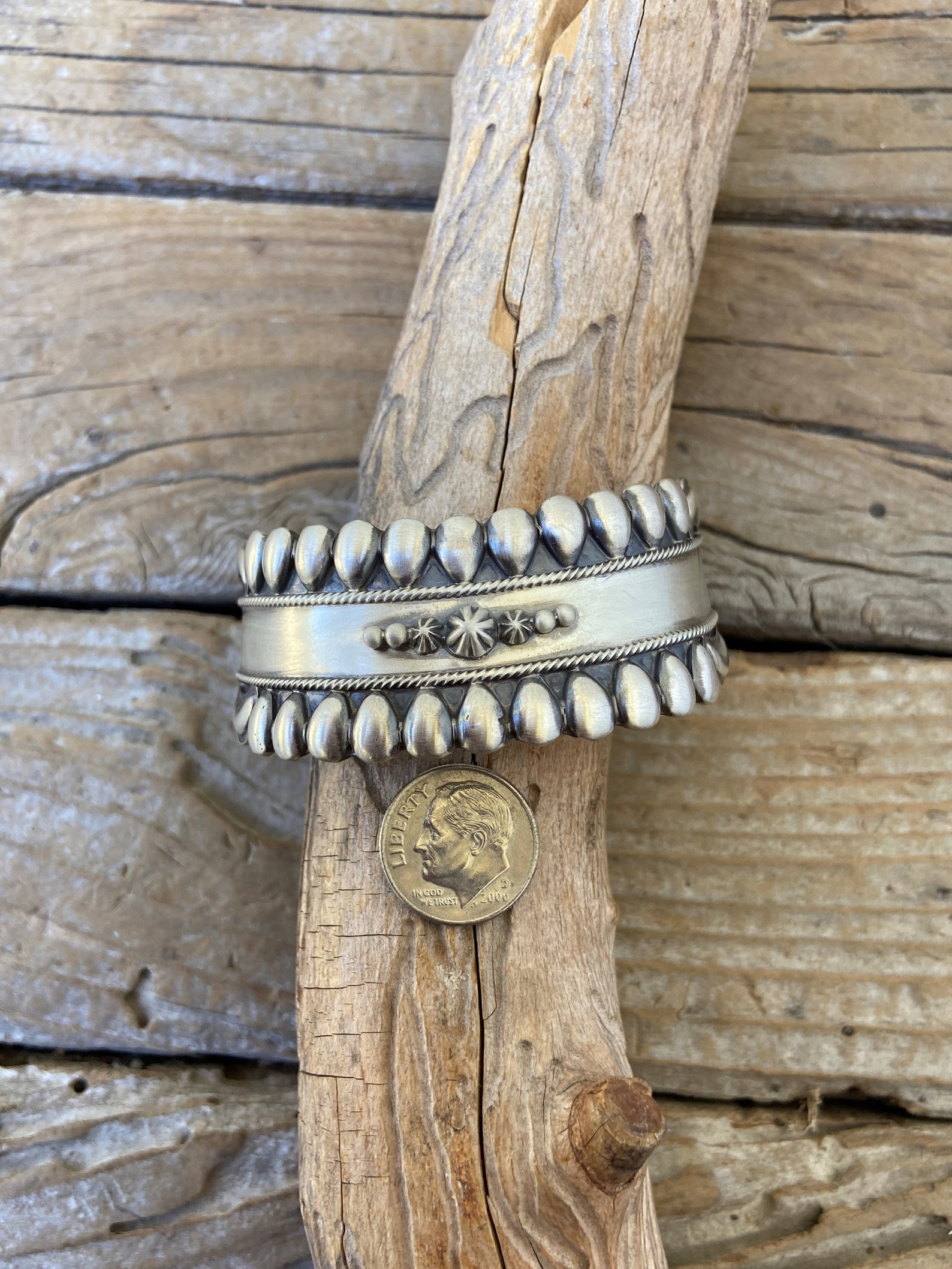 Beautiful Repousse Cuff Bracelet Handmade and Signed in Sterling Silver ...
