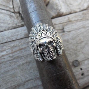 Indian Skull Ring Handmade in Sterling Silver - Etsy