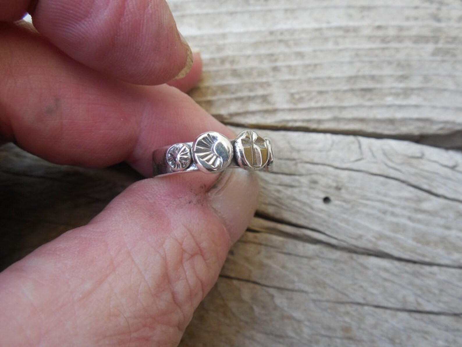 Stamped Ring Handmade in Sterling Silver - Etsy