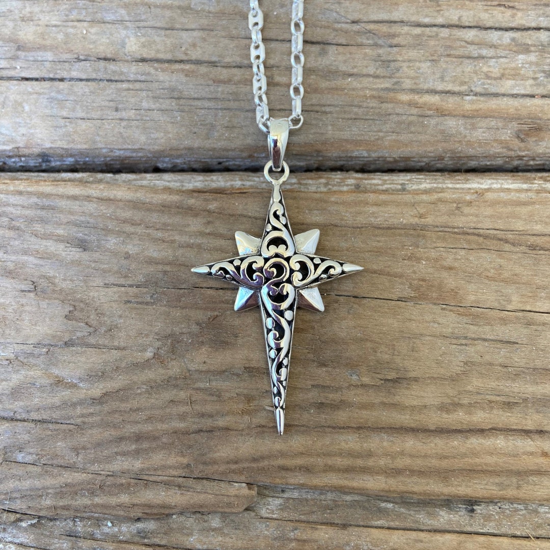 North Star Necklace Handmade in Sterling Silver 925 - Etsy